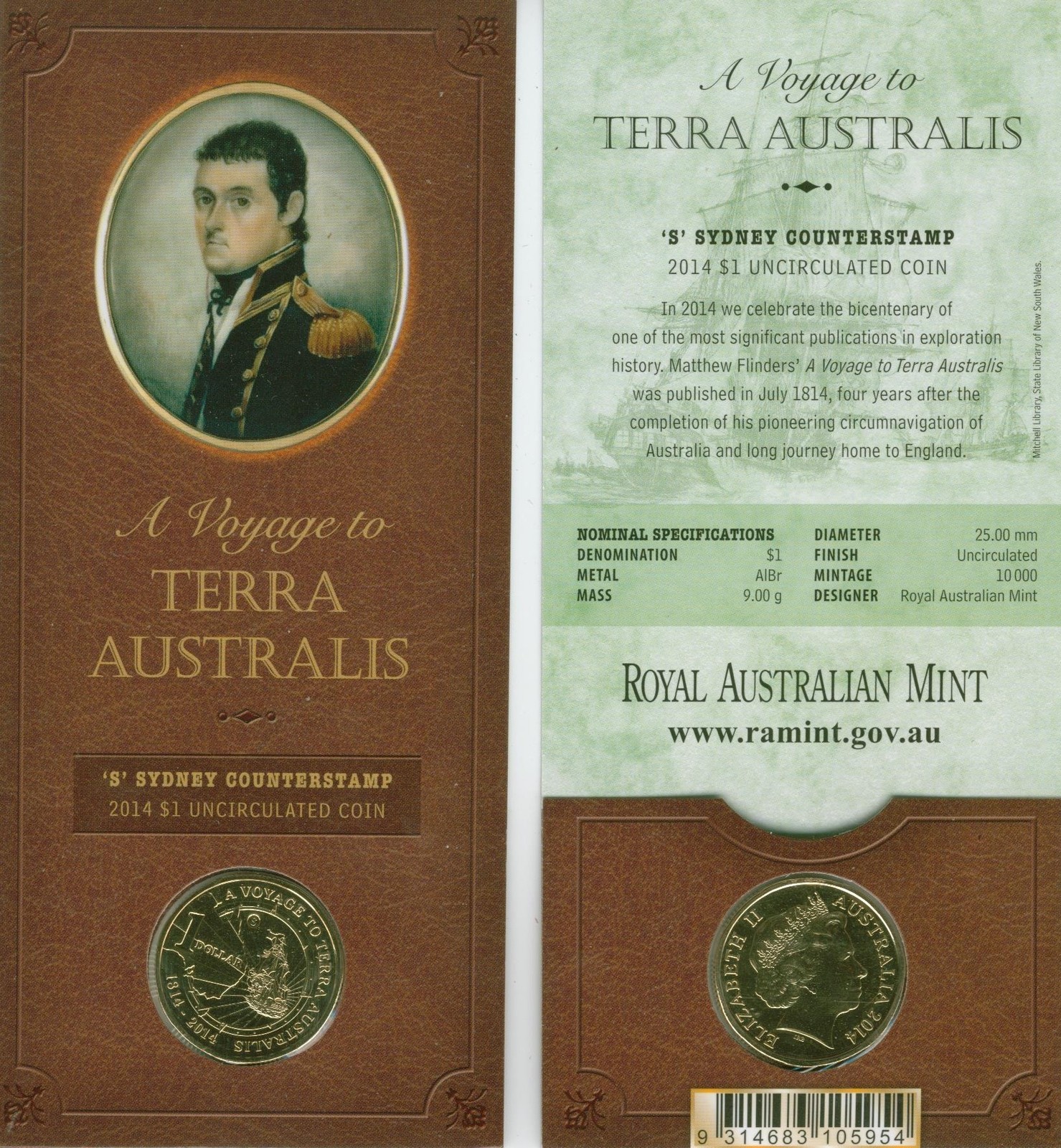 2014 A Voyage to Terra Australis 'S' Counterstamp - Comm Coinage