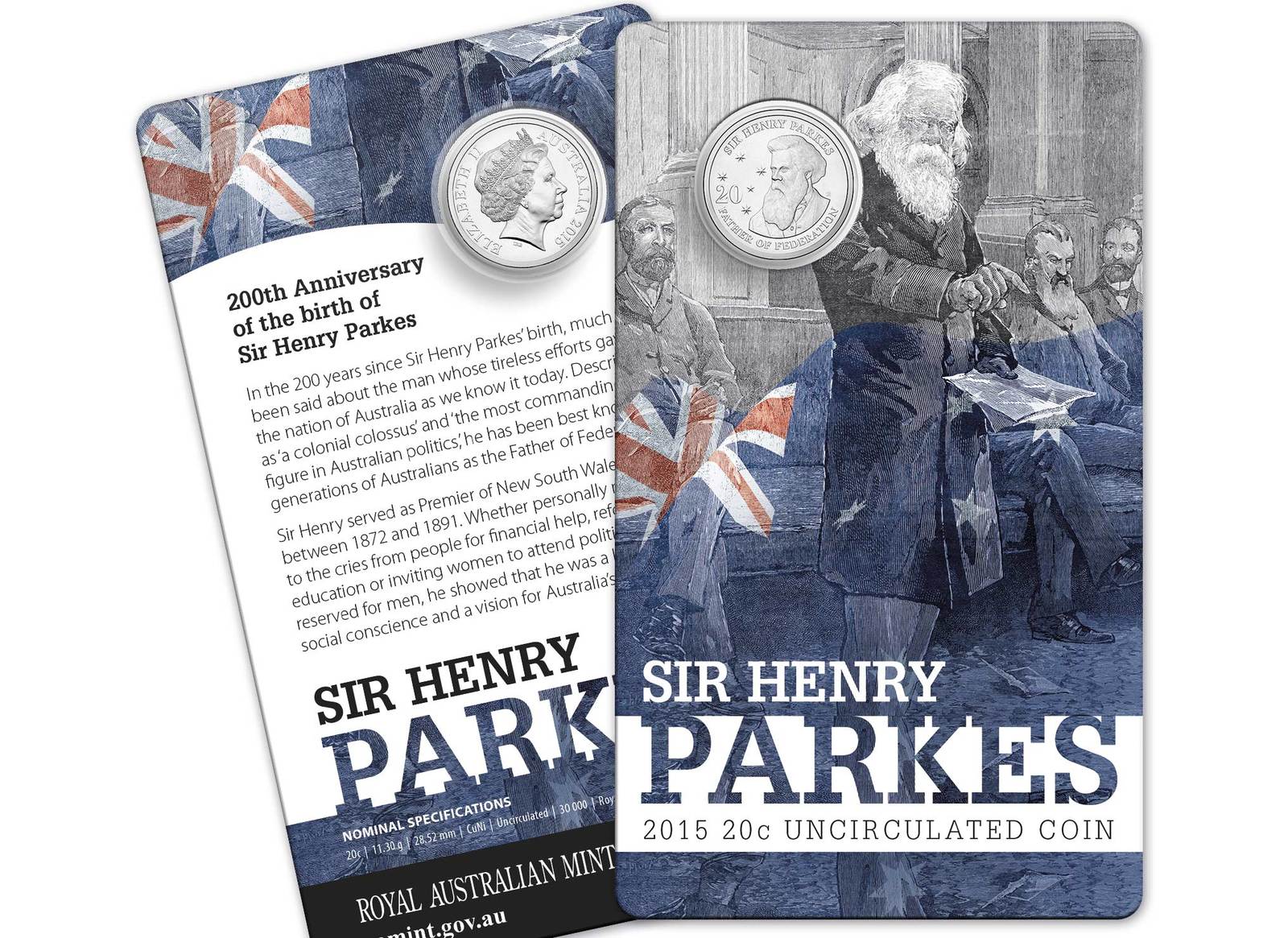 2015 20c Sir Henry Parkes - Comm Coinage