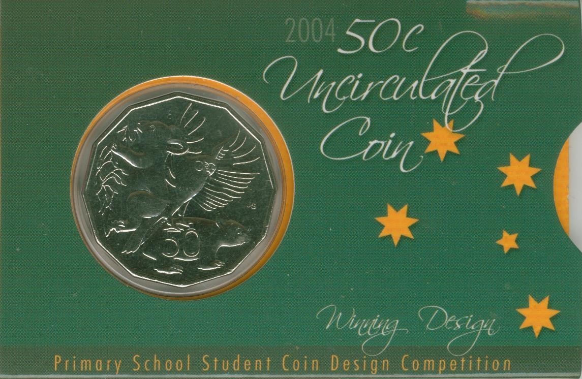 2004 50c Primary School Student Coin Design - Comm Coinage